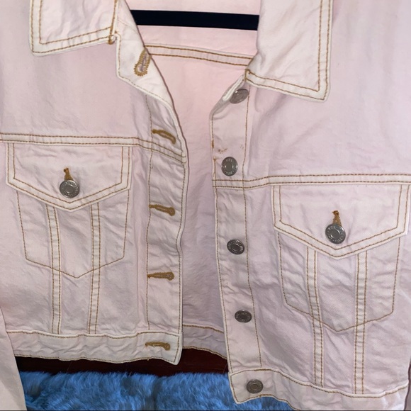 Zara | Jackets & Coats | Zara Pink Denim Jacket | Poshmark